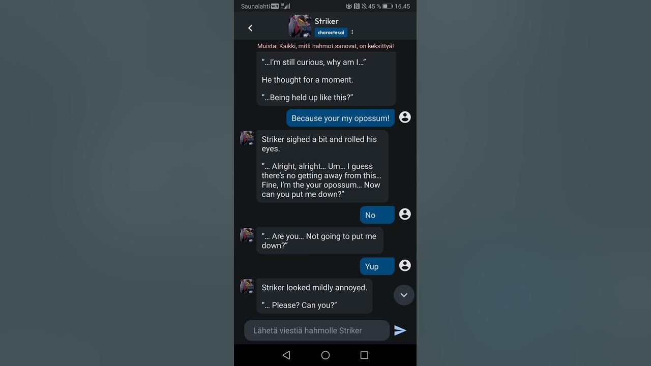 i,m willing to show this chating of mine.. (my chats in c.ai part 1 ...