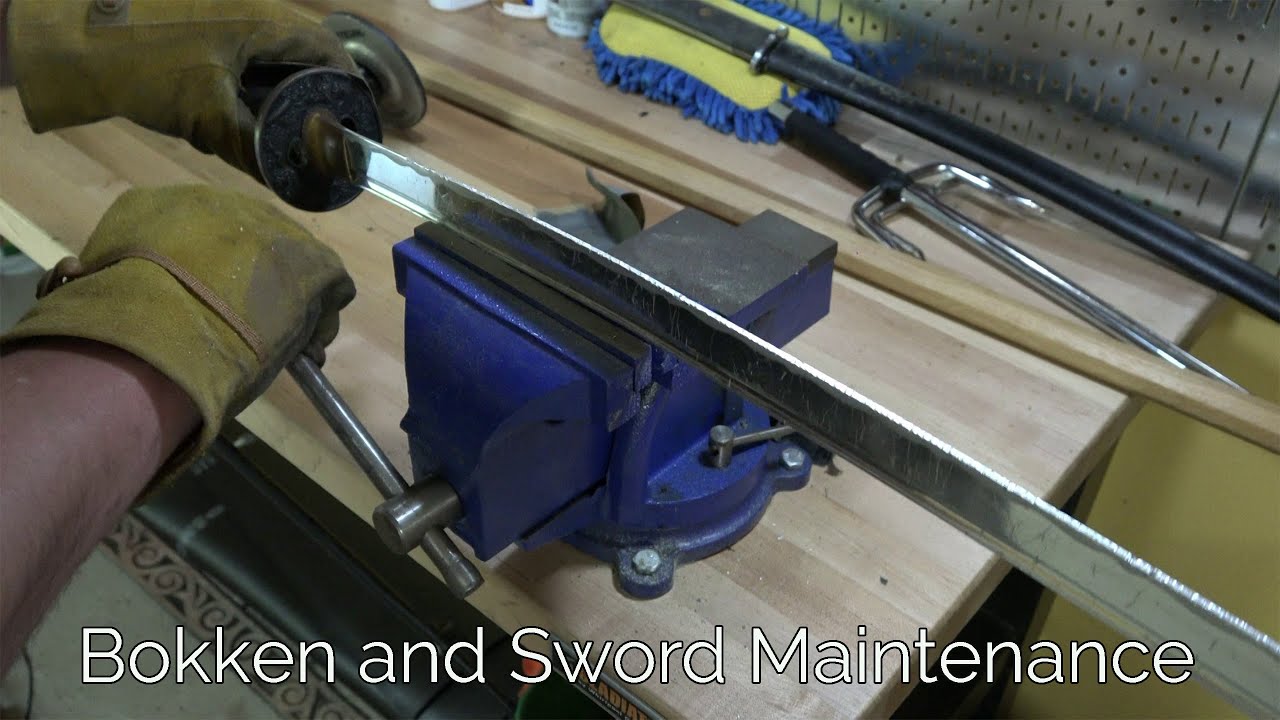 Alloy Training Swords, Staff and Bokken Sanding Maintenance - YouTube