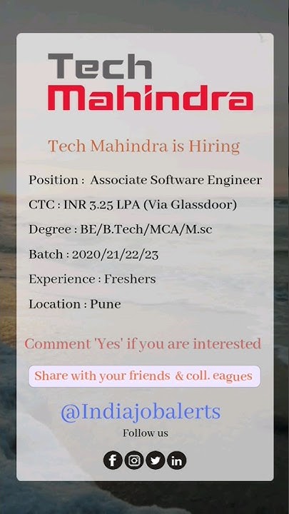 Tech Mahindra is Hiring for Associate Software Engineer.#softwareengineer #techmahindrajobs ...