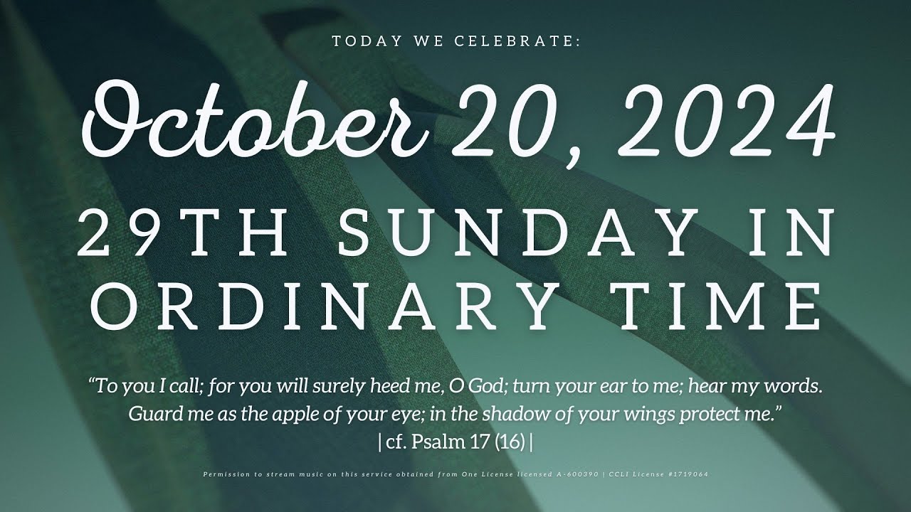 Sunday, October 20 - 29th Sunday in Ordinary Time - YouTube