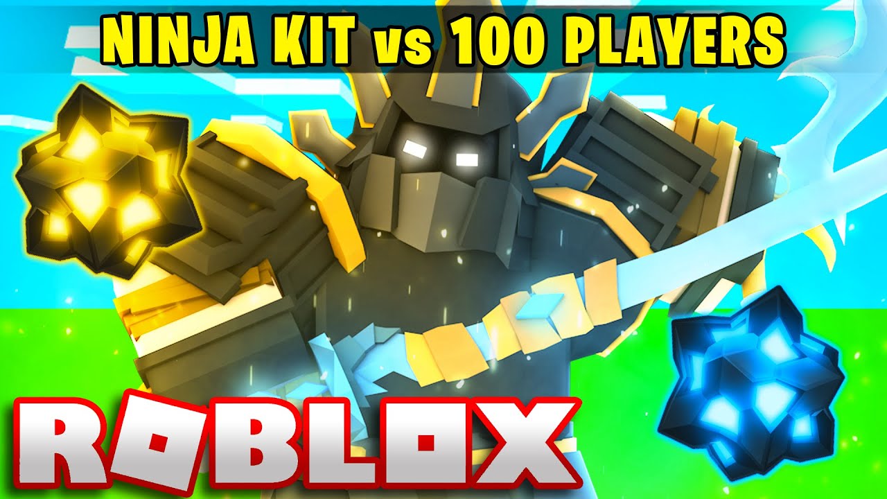 I Used The NINJA KIT Against 100 PLAYERS... (Roblox Bedwars) - YouTube