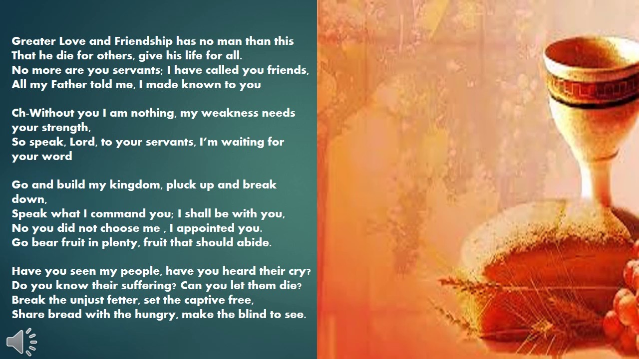 Greater Love And Friendship | Communion Hymn with Lyrics - YouTube