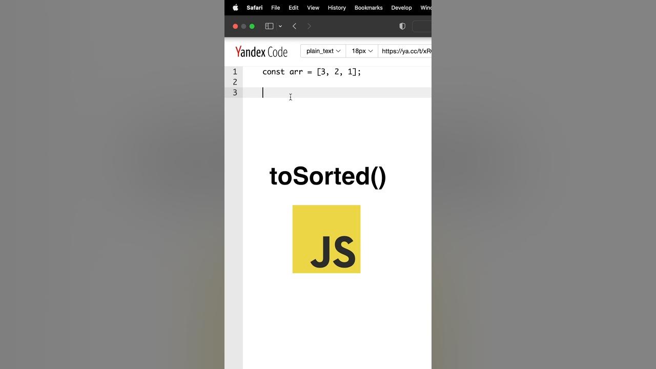 toSorted в javascript #js #javascript #it #dev - YouTube