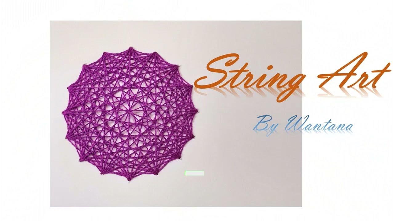 DIY String art 3 | ศิลปจากเส้นด้าย | รูปทรงพื้นฐาน | วงกลม #stringart #diy - YouTube