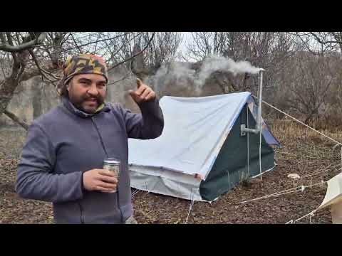 Düşük bütçeli sobalı İzci çadırı ile kamp