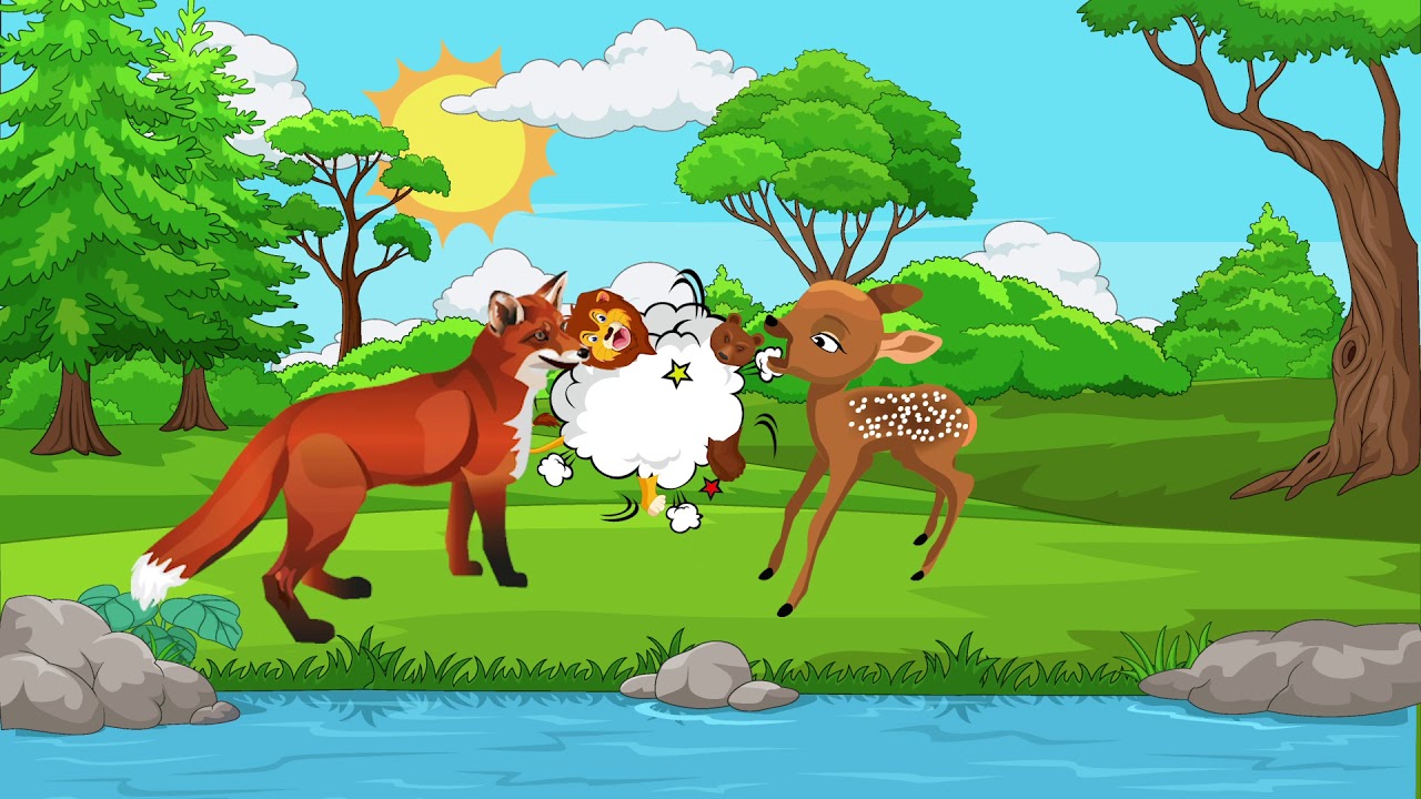 Fábula la zorra, el oso y el león. - YouTube