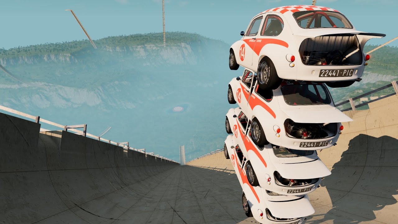 Cars vs Giant Ramp – BeamNG.Drive - YouTube
