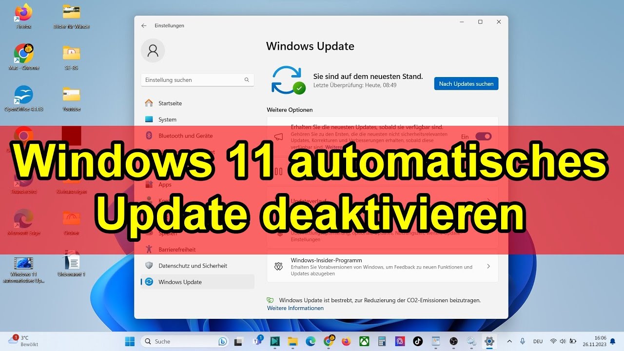 Windows 11 automatisches Update deaktivieren Anleitung - YouTube