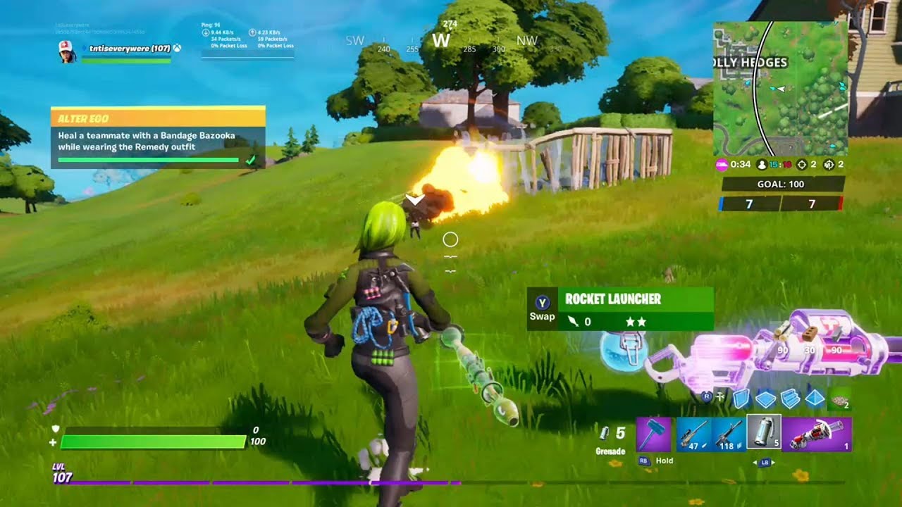 Fortnite | C02S01 | Heal A Teammate With A Bandage Bazooka While ...