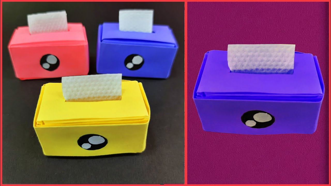 How to Make Easy Origami Miniature Tissue Box - YouTube