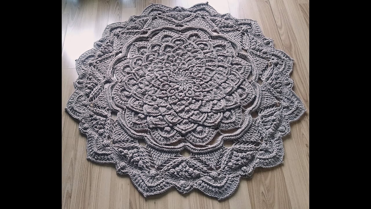 crochet home rug #59/ crochet mandala/ 갈고리 만다라/ ক্রোচেট ম্যান্ডালা ...