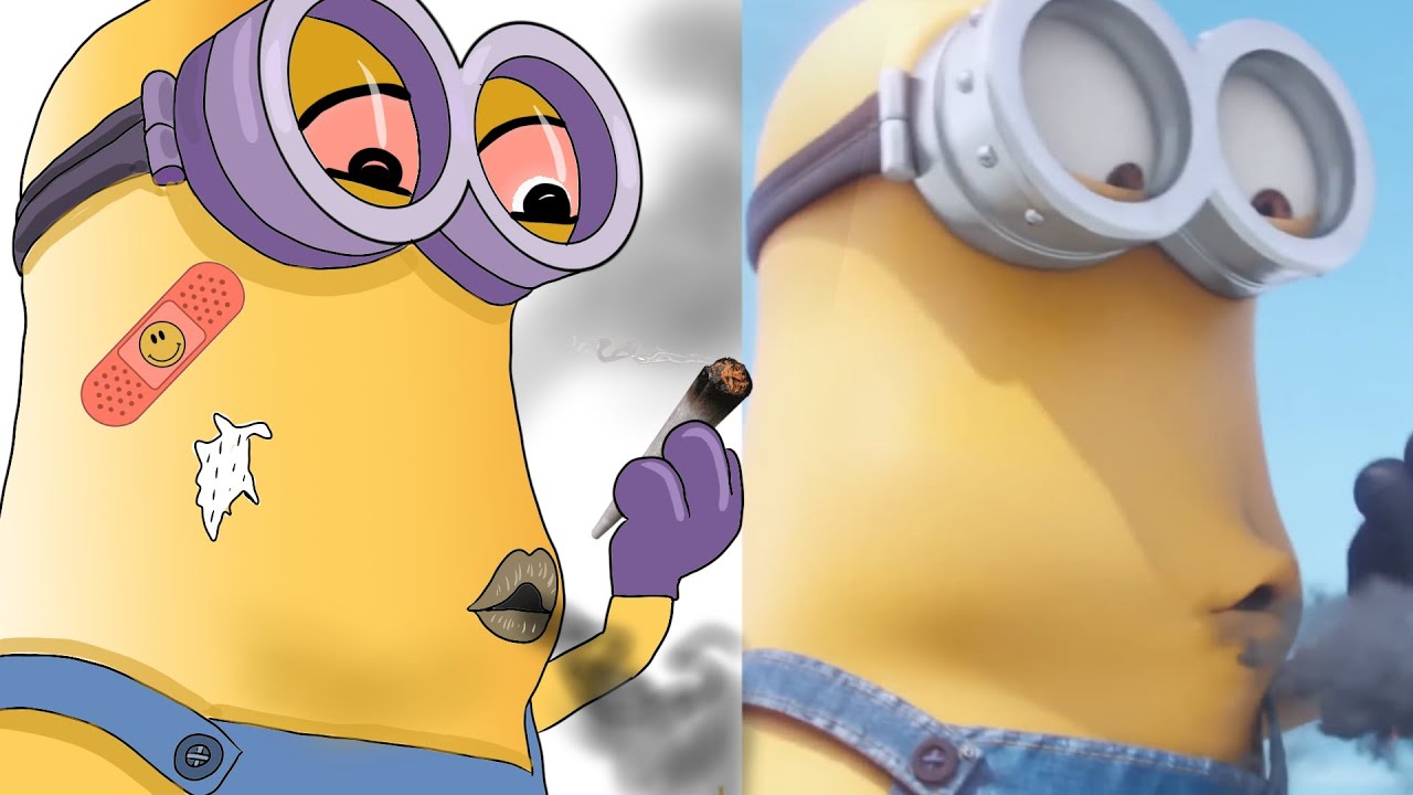 Minions 2 funny cartoon drawing -Giant Minion scene - funny drawing ...