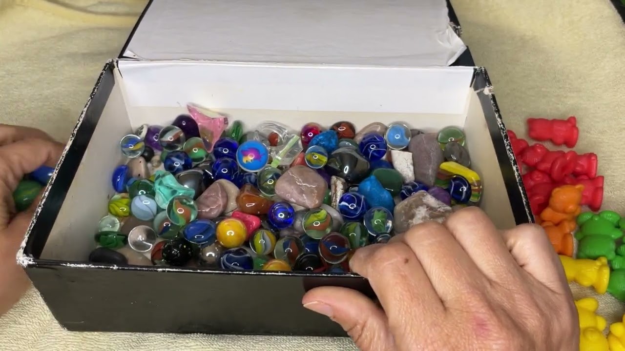 Relaxing ASMR stone and marble sorting - YouTube