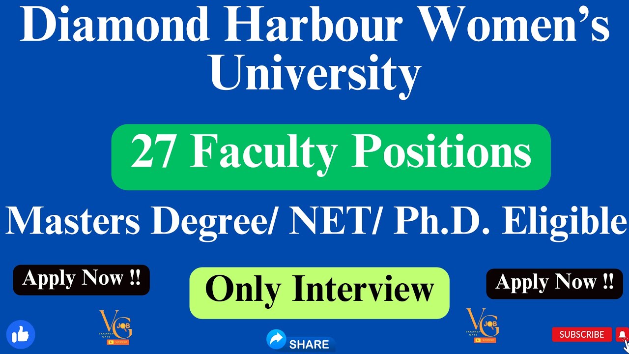 Academic Faculty Positions at Diamond Harbour Women’s University ...