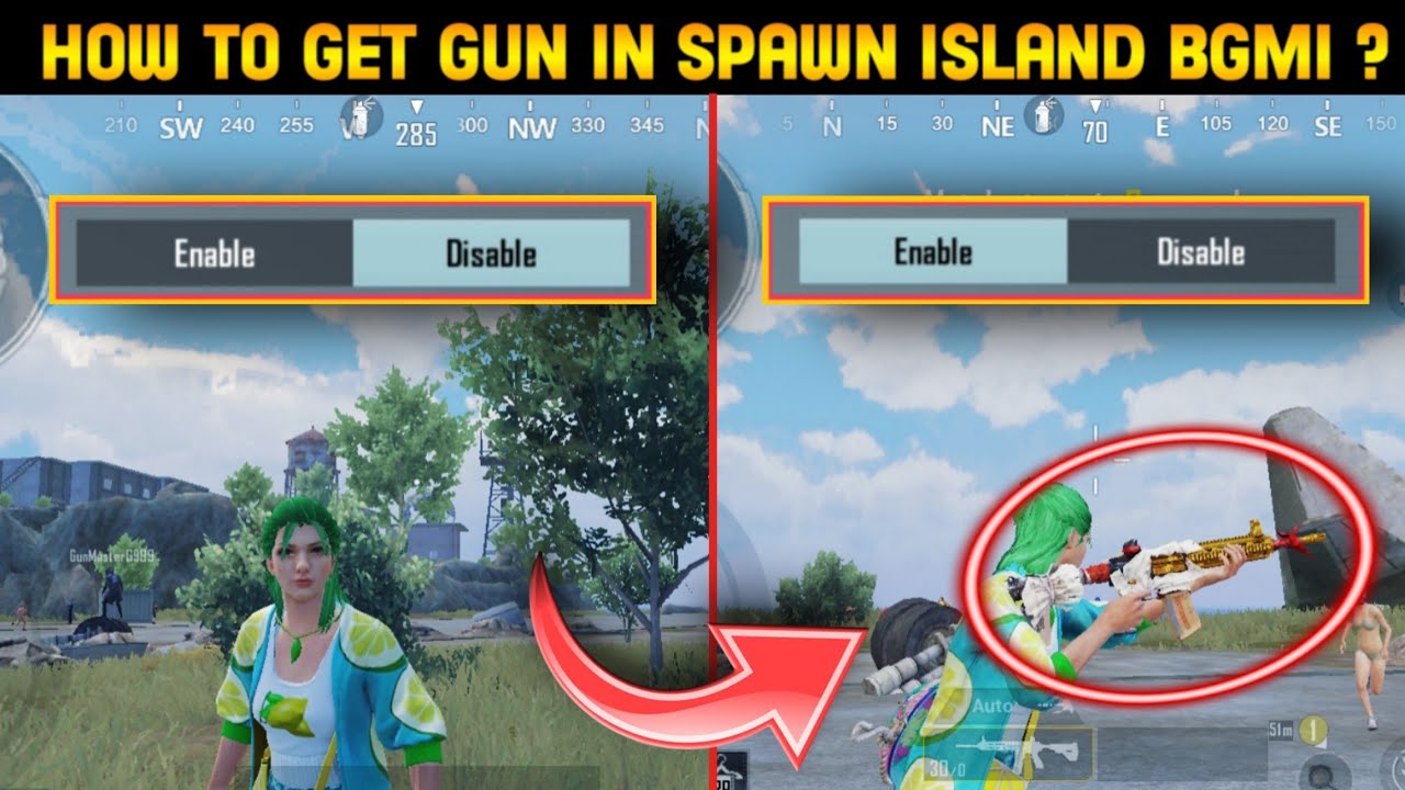 How to get gun in spawn island in bgmi & Pupg | lobby me gun kaise laye ...
