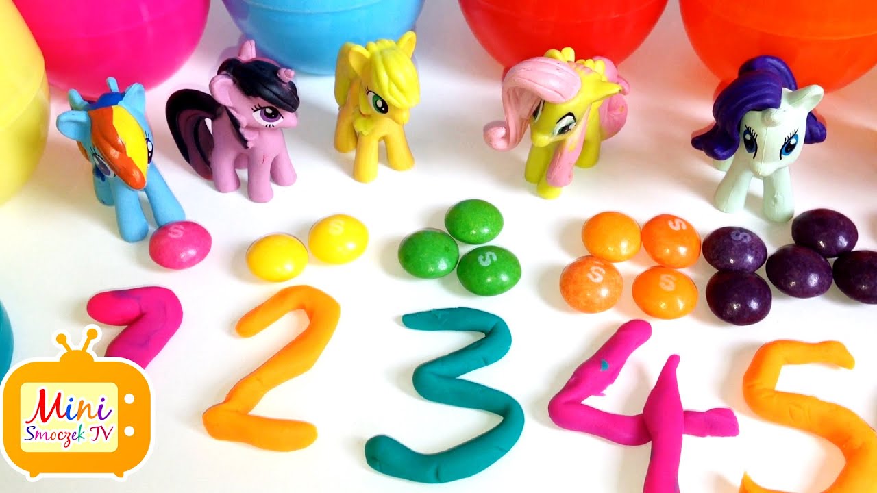Cyferki Dla Dzieci z Ciastolinowymi Cyframi, Skittles i My Little Pony ...