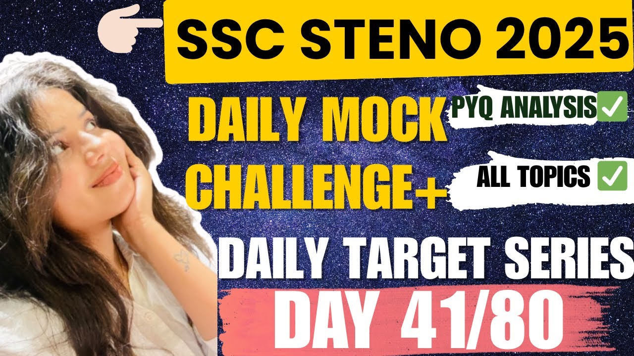 Ssc steno daily target series day 41/80|PYQ ENGLISH SSC SOLUTION |PYQ ...