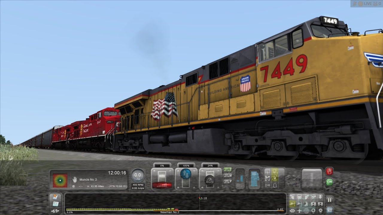 UP autorack train with CP AC44 duo on TSC - YouTube