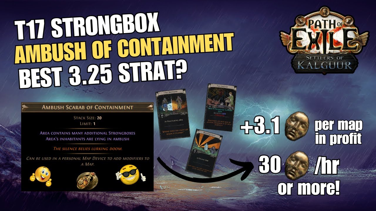 [PoE 3.25] T17 Strongbox (of Containment) farming - The BEST strongbox strat I've tried! (+3d ...