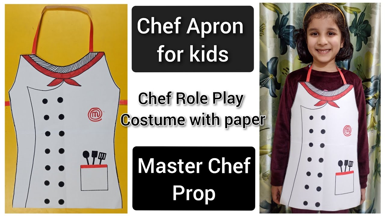 Chef Apron For Kids || Chef Role Play Prop || Chef Fancy Dress ...