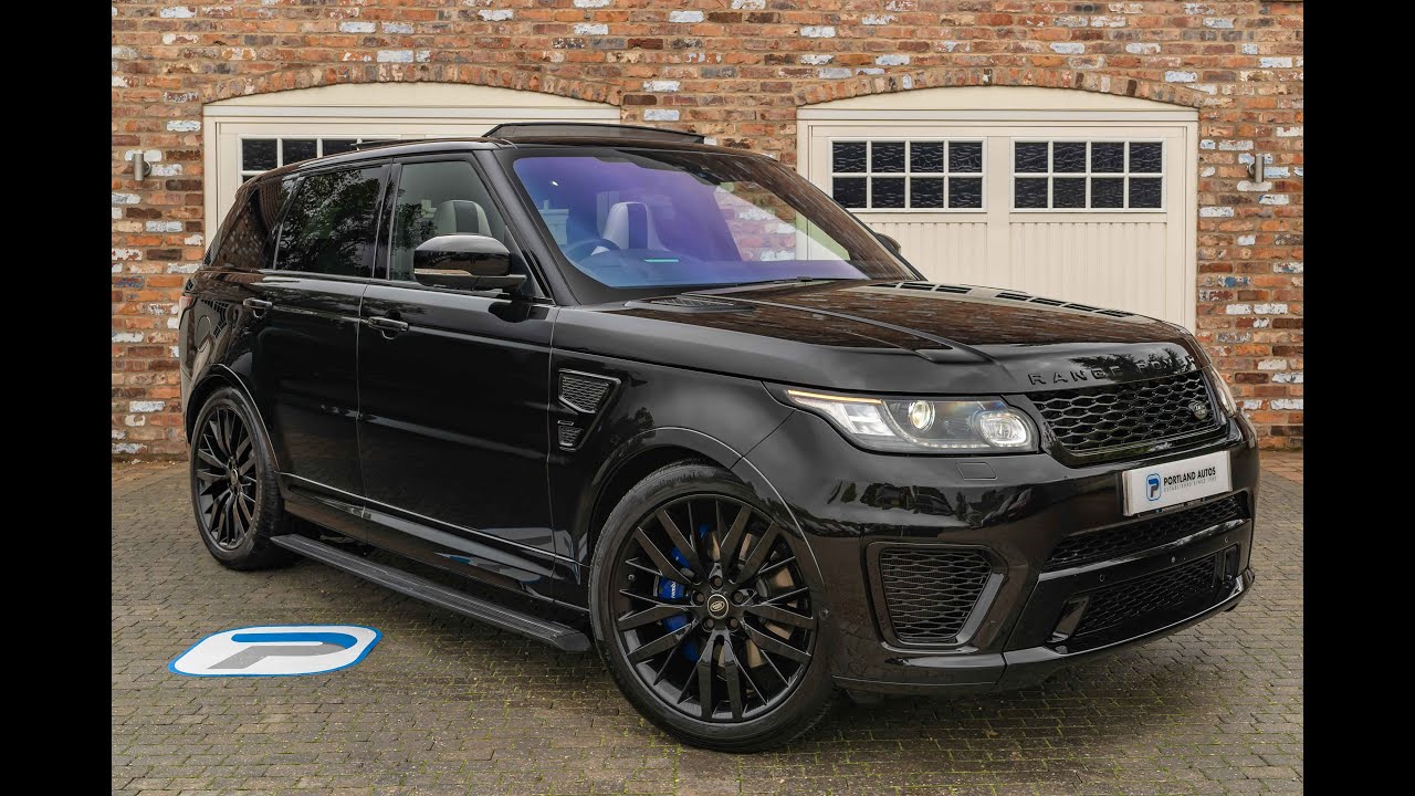 2017 67 RANGE ROVER SPORT SVR 5.0 IN SANTORINI BLACK METALLIC WITH DUAL ...