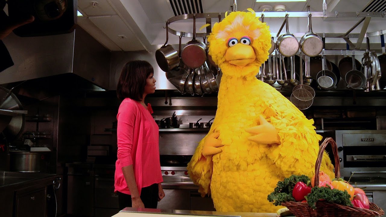 Raw Video: First Lady Michelle Obama & Big Bird Reunite at Lets Move ...