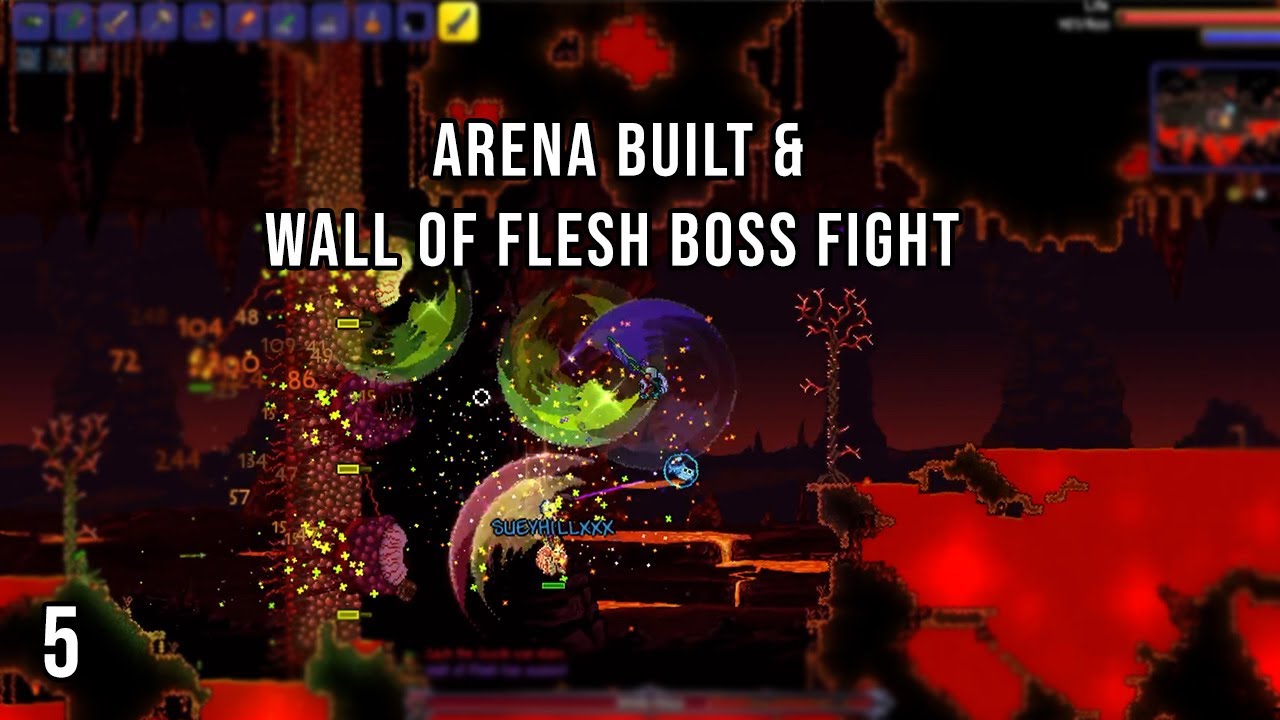 Arena Building and Wall of Flesh Fight | Terraria - YouTube