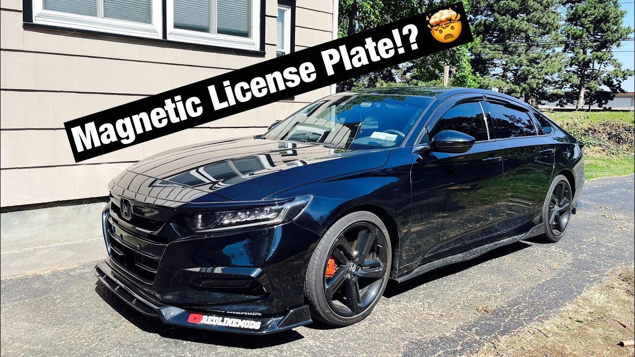 2018-2021 honda accord sport magnetic license plate update - YouTube