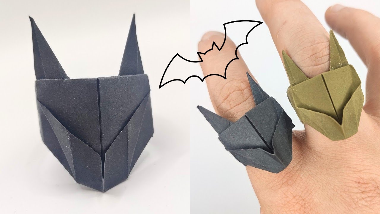 Origami BATMAN RING 🦇💍How to make a paper rings - YouTube