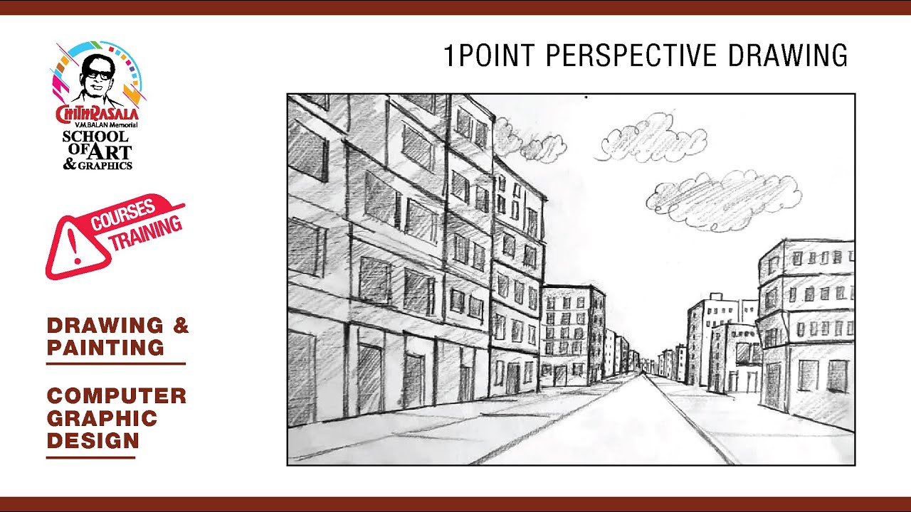 1 POINT PERSPECTIVE Pencil Drawing - YouTube