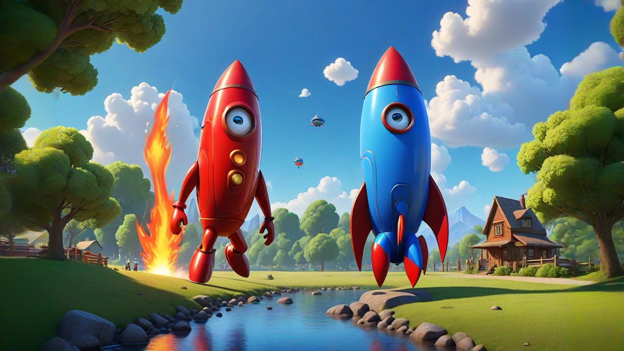 Five Little Rockets Flying to the Moon | Space Adventure Song for Kids ...