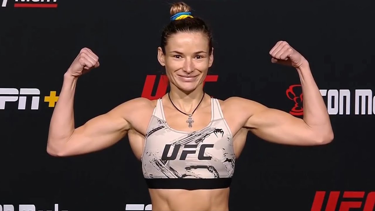 Maryna Moroz and Jennifer Maia - Official Weigh-ins - (UFC Fight Night ...