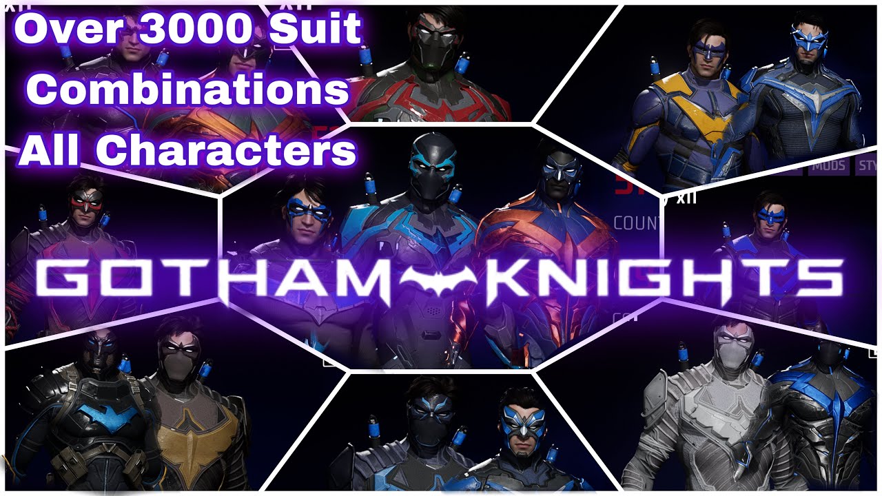 All Suit Customization Options In Gotham Knights | 3900 Possible Suit Combinations!!!!! - YouTube