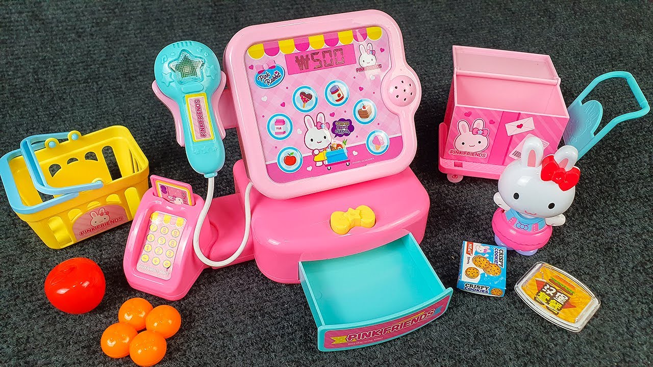 5 Minutes Satisfying with Unboxing Cute Pink Rabbit Cashier and Gift ...