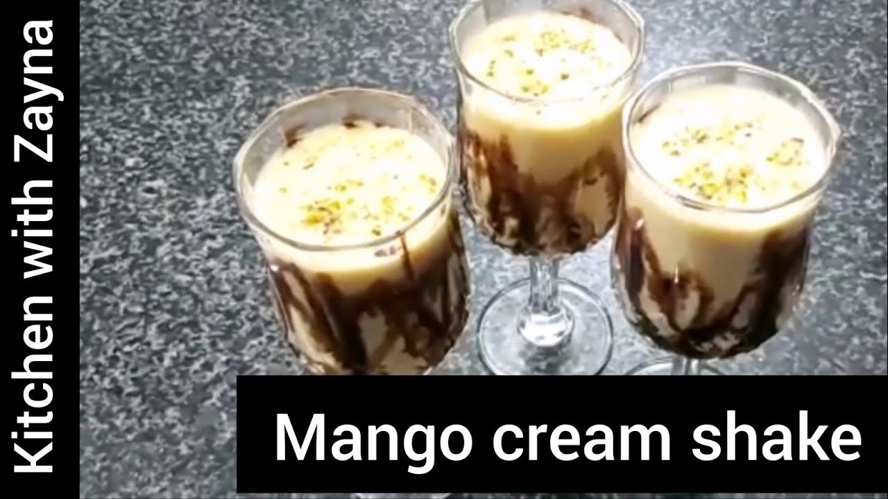 Mango Cream Milk Shake recipe | how to make creamy Mango milk shake ...