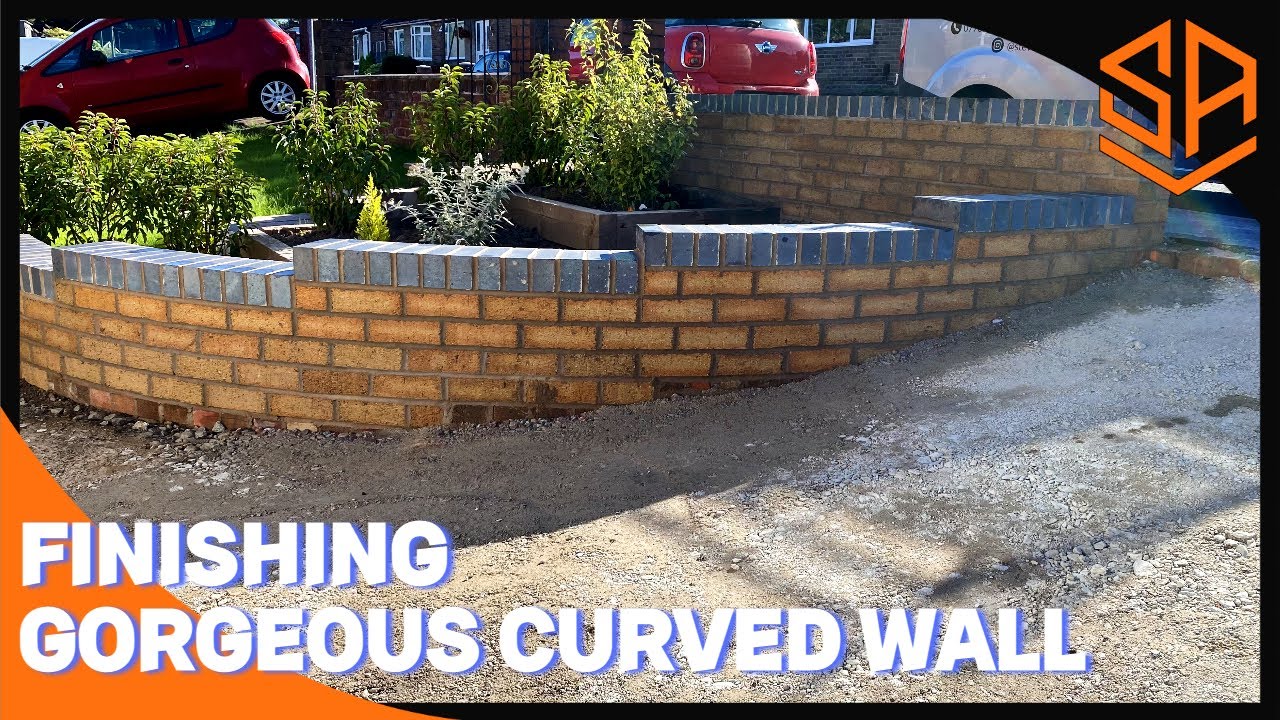 RADIUS GARDEN WALL COMPLETE . LANDSCAPE PROJECT PT 5 - YouTube