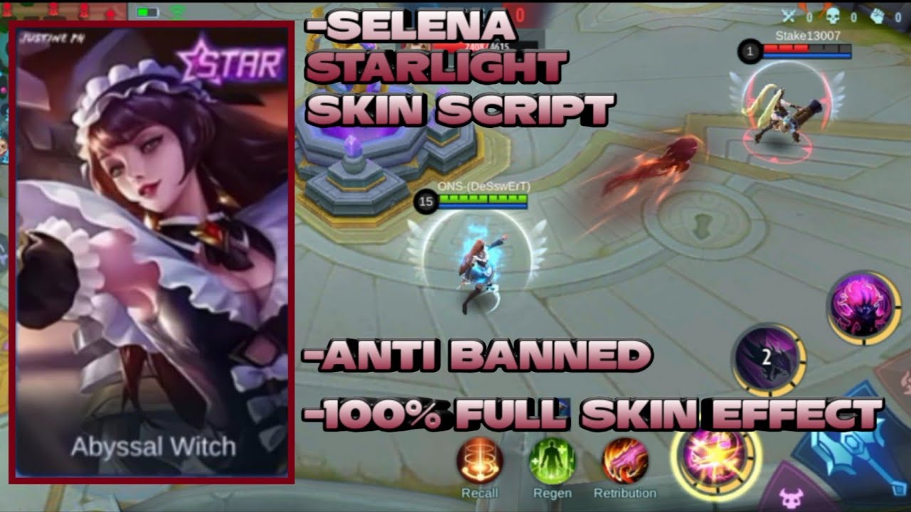 SELENA STARLIGHT DOUBLE IDENTITY SKIN SCRIPT | DeSswErT MLBB | - YouTube