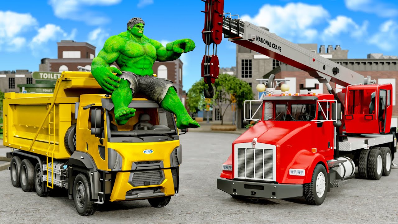 Hulk Driving Dump Truck Has Accident | Hulk Builds A Bridge ...