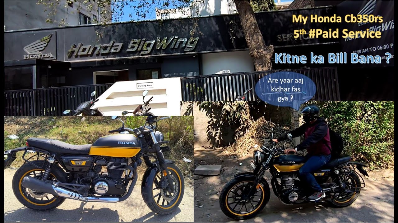 Honda #cb350rs 5th Paid Service || Kitna Bill Bana😱 #musaafir #motovlog ...