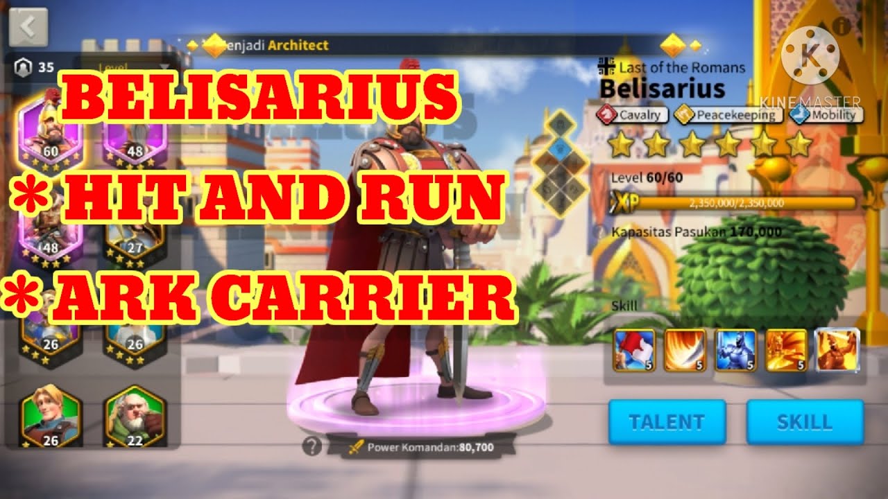 #Riseofkingdom #ROK Belisarius Talent tree commander epic Begal ...