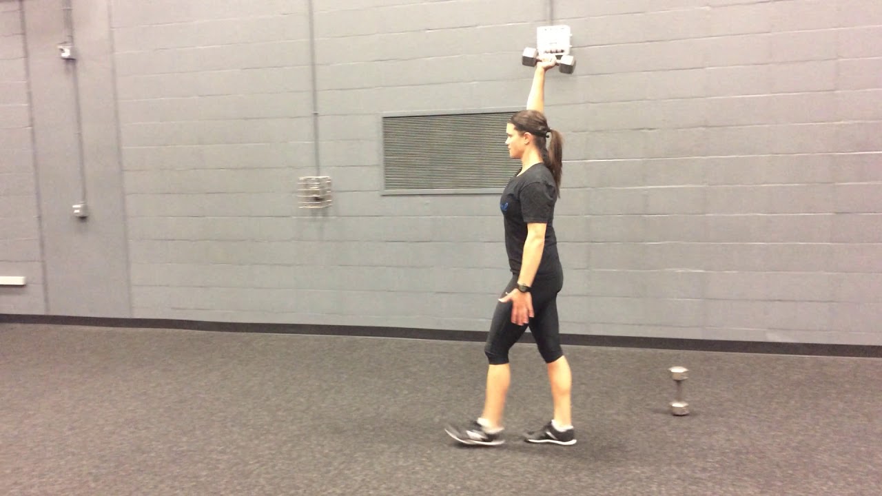 Dumbbell Overhead Carry Single Arm - YouTube