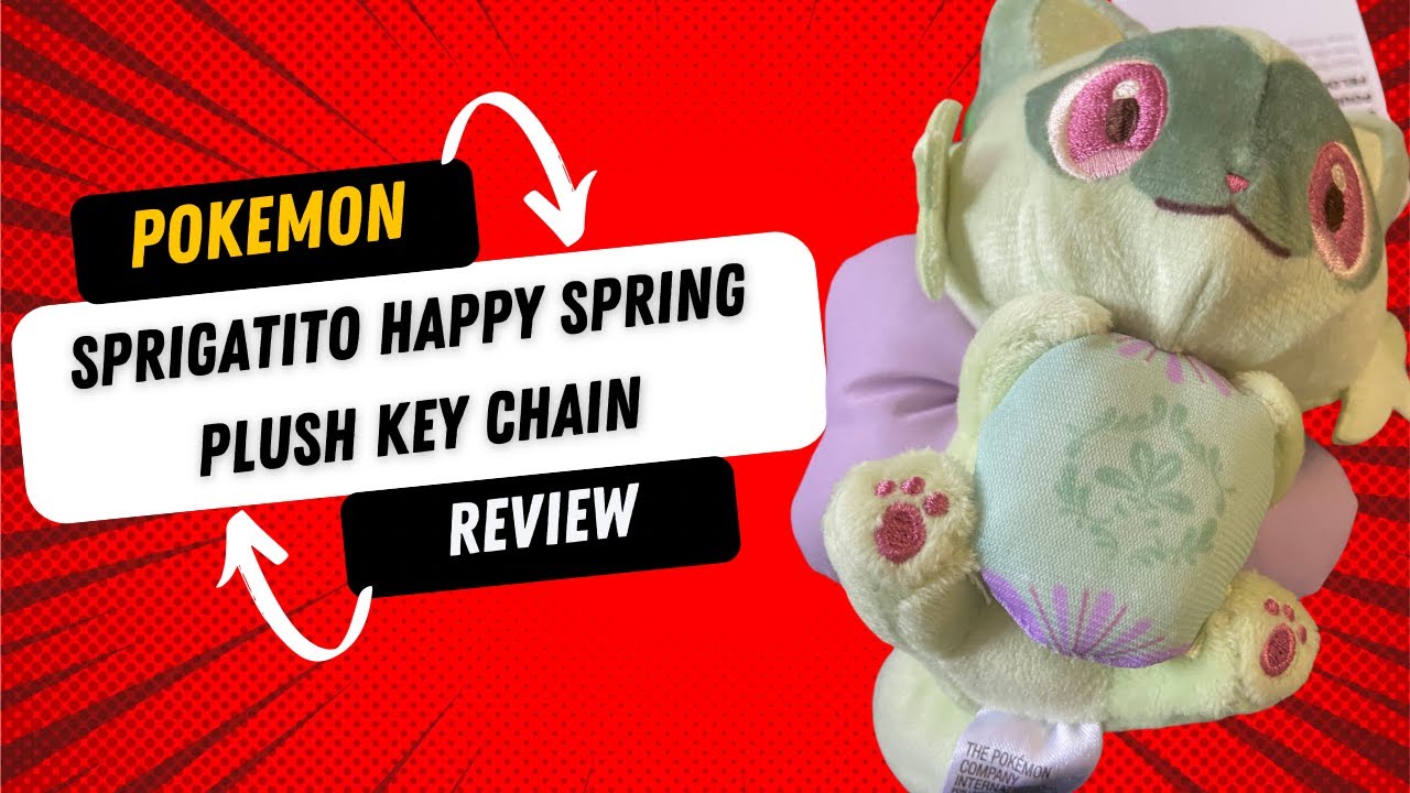Pokemon Sprigatito Happy Spring Plush Key Chain Review - YouTube