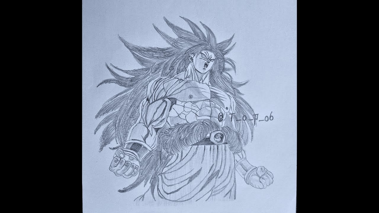 How to Draw Broly The Legendary super Saiyan | drawing tutorial #art # ...