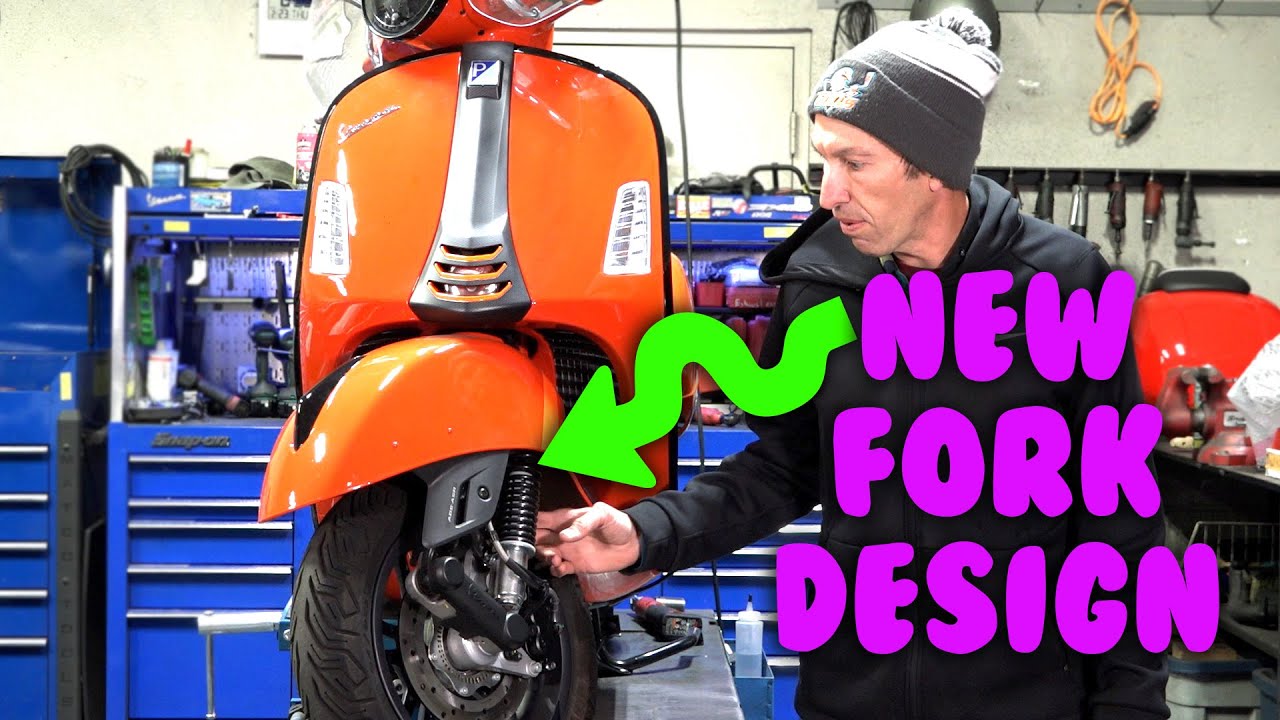 2023 Vespa GTS 300 HPE 2 Front Fork Design and Differences - YouTube