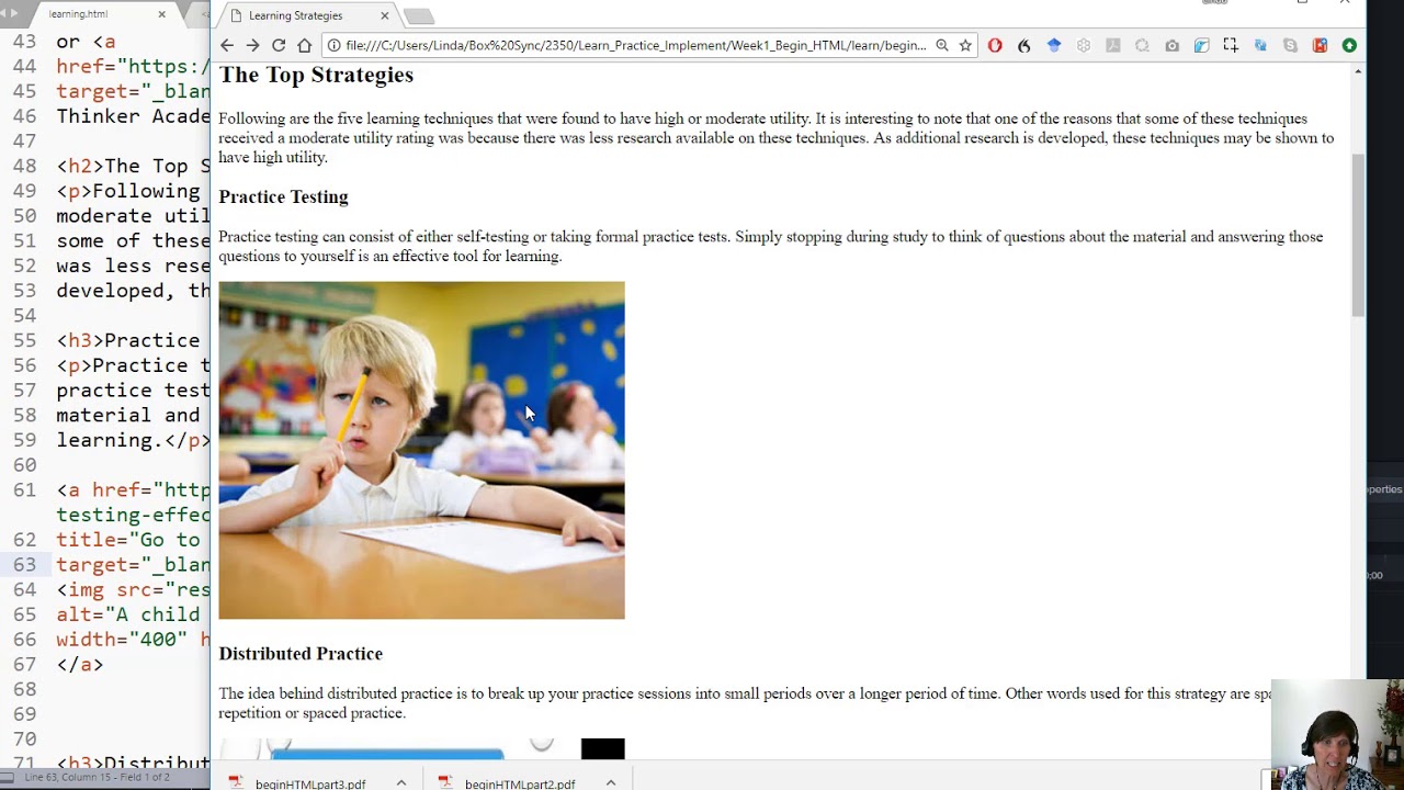 Begin Html Learning Activity Part 6 Youtube
