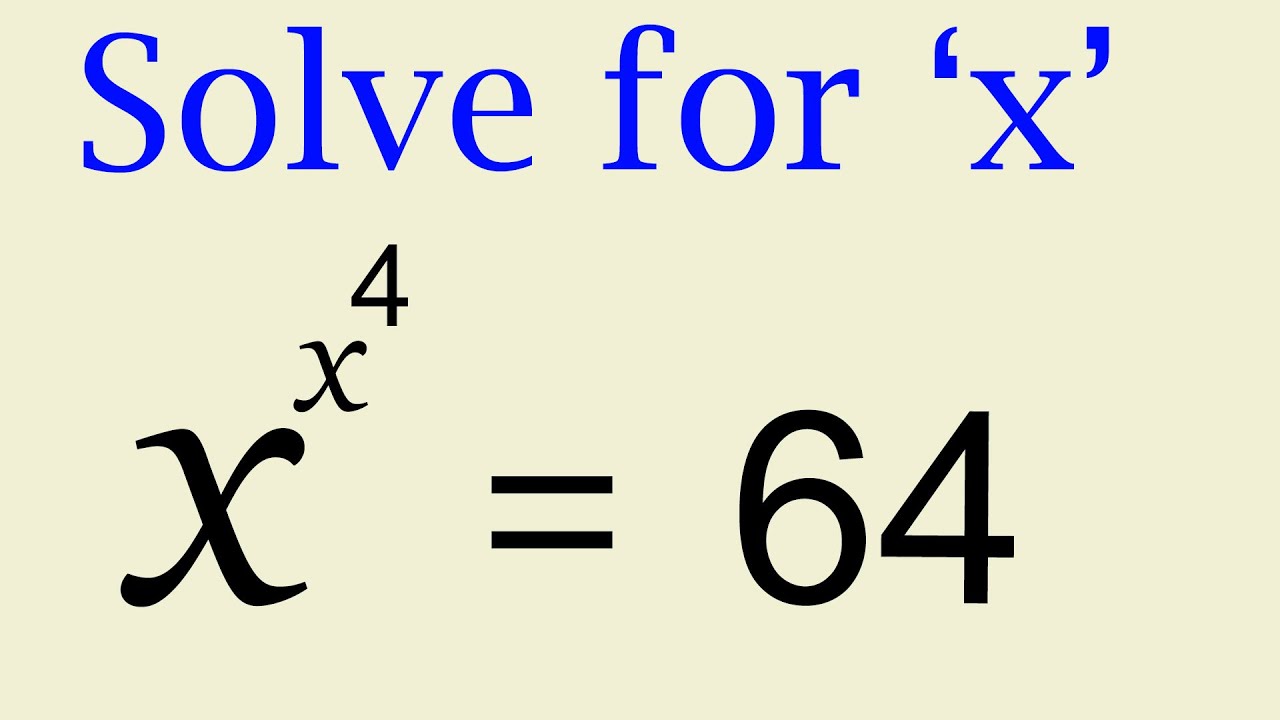 Solving a Nice Exponential Problem | Find the value of 'X' | Math ...