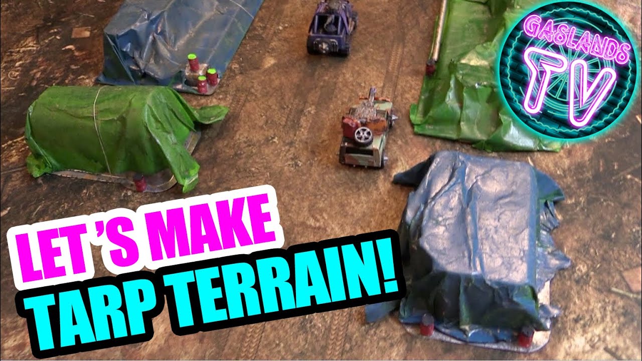 Gaslands Miniature Terrain - Industrial Tarps with Oil Barrels - YouTube