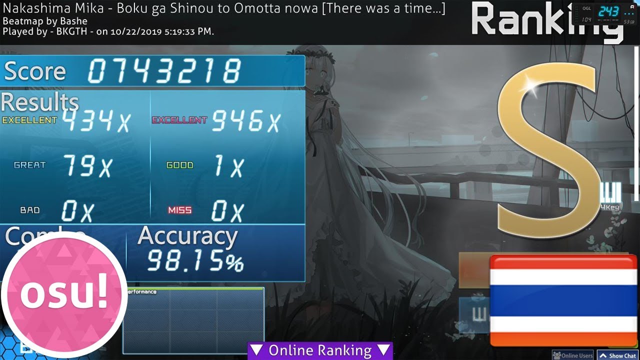 Osu!Mania[TH]:Mika Nakashima - Boku ga Shinou to Omotta nowa [There was ...