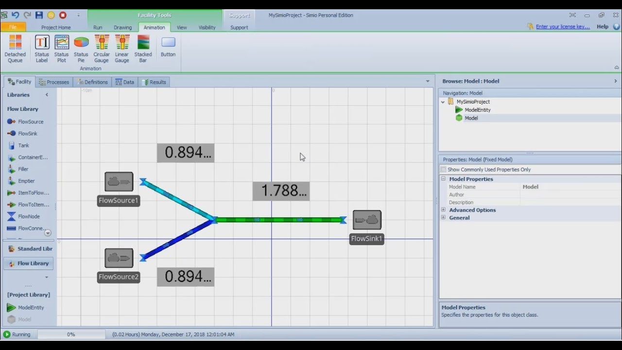 Flow Library Simio Mezcla de flujos - YouTube