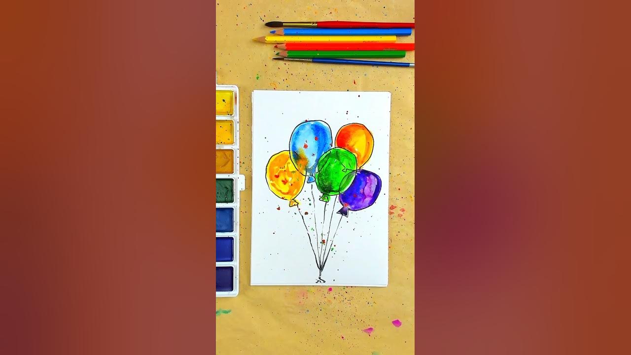 Два Крутых способа нарисовать воздушные шары 🎈 простыерисунки Youtube